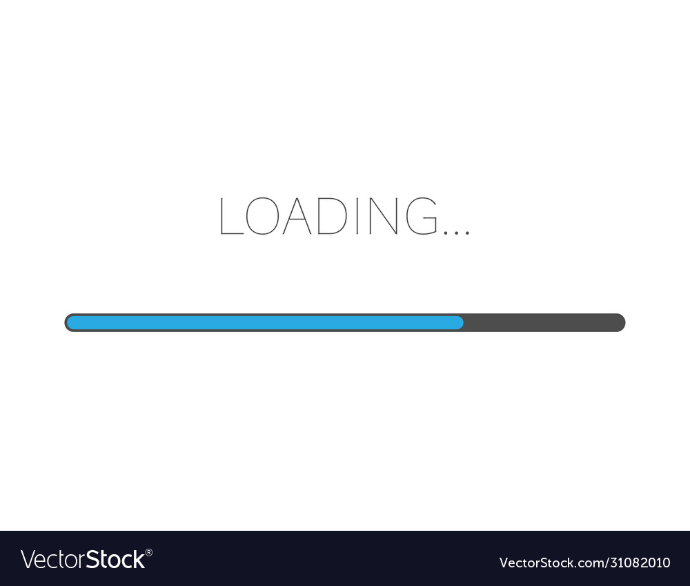 Loading bar in blue and black colors with shadow Vector Image