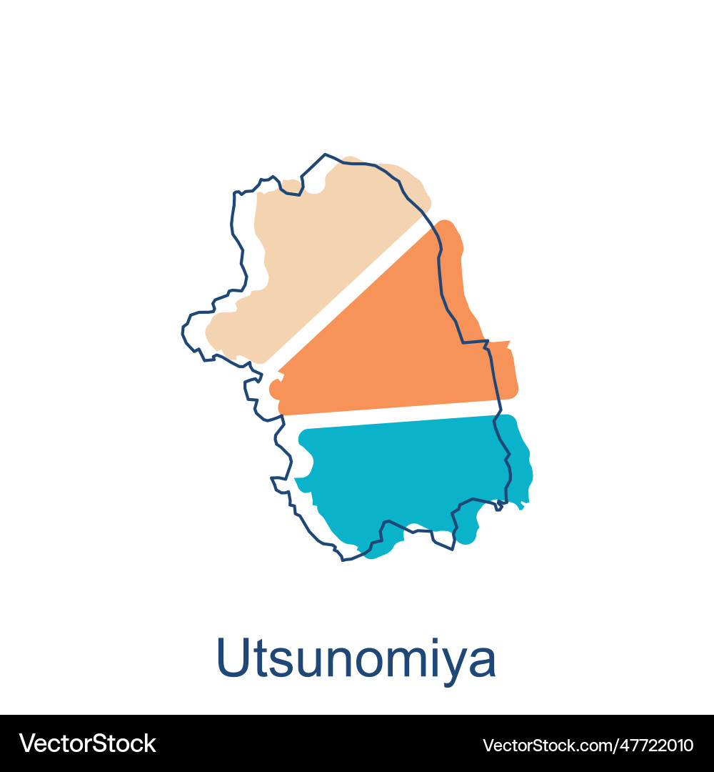 Map of utsunomiya design template national Vector Image