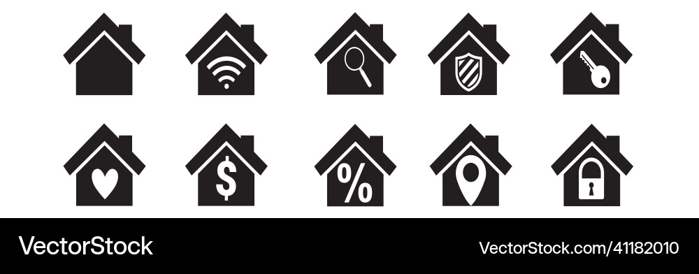 Minimal set of smart home Royalty Free Vector Image