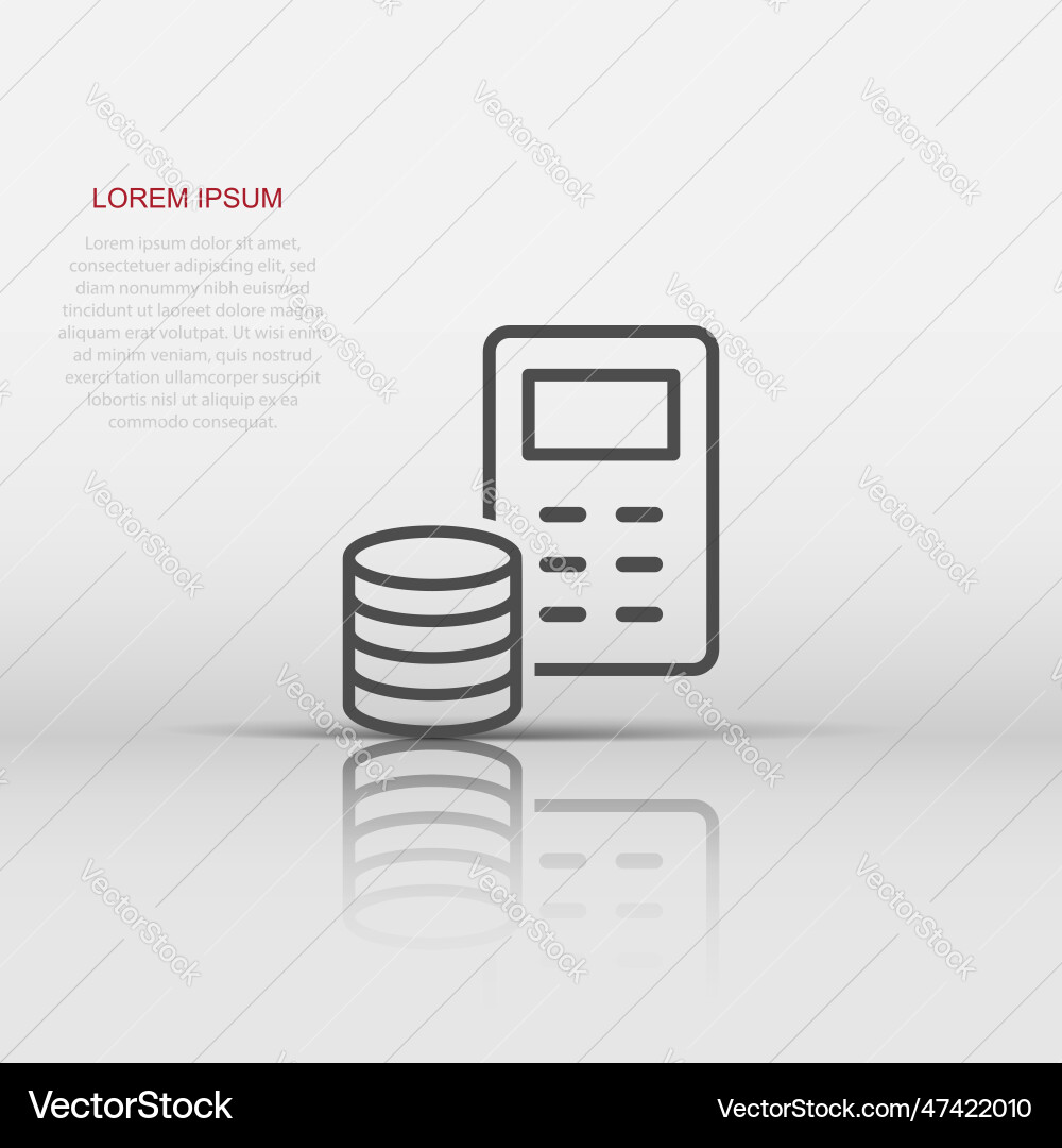 Money calculation icon in flat style budget Vector Image
