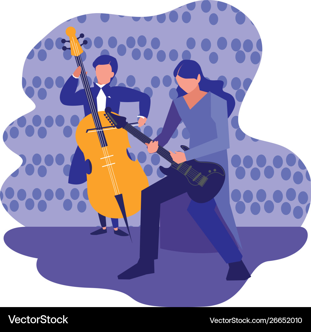 People musicians concert event design Royalty Free Vector