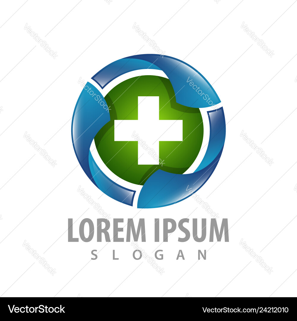 Rotate circle cross logo concept design symbol Vector Image