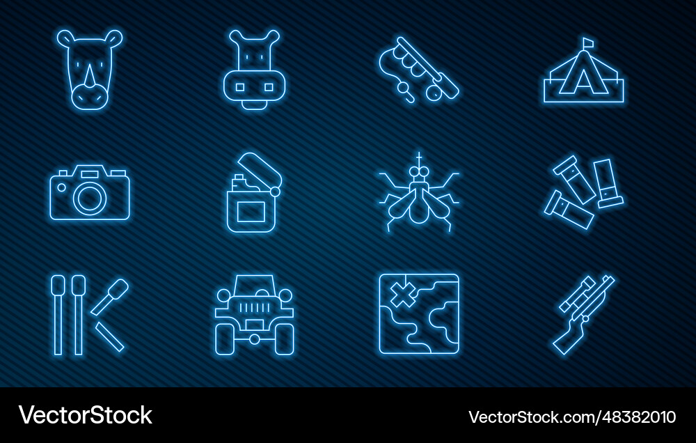 Set line sniper rifle with scope cartridges Vector Image