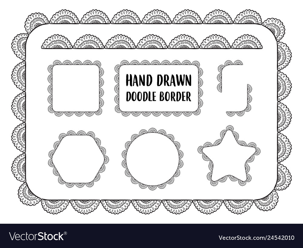 Set of hand drawn doodle border Royalty Free Vector Image