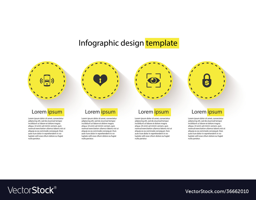 Set Smart Car Alarm System Heart With Keyhole Vector Image
