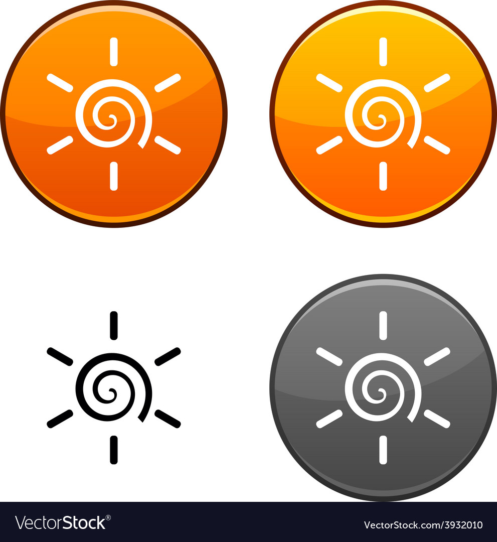 Sun button Royalty Free Vector Image - VectorStock