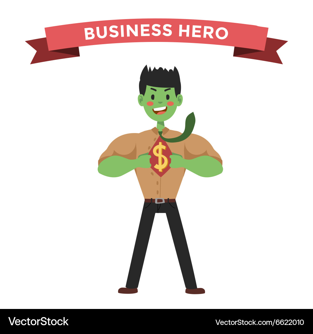 Superhero business man in action Royalty Free Vector Image