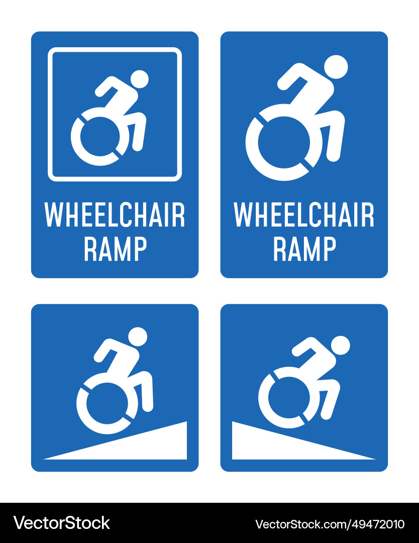 Wheelchair ramp sign platform for disability Vector Image