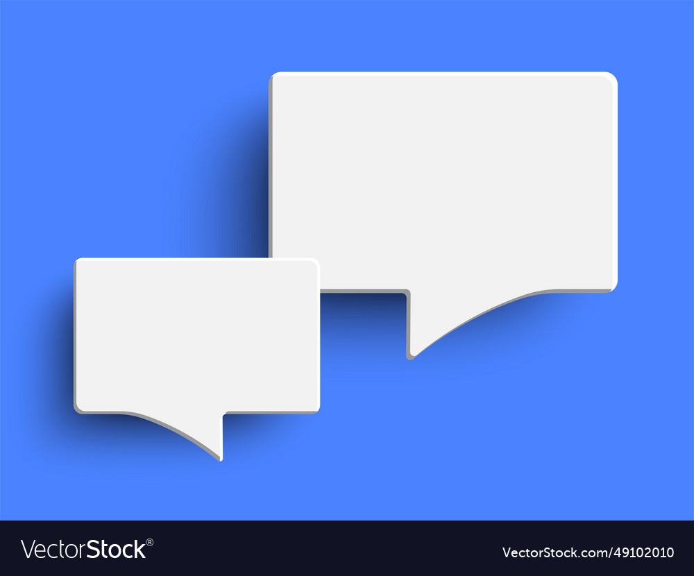White empty speech bubble on blue background Vector Image