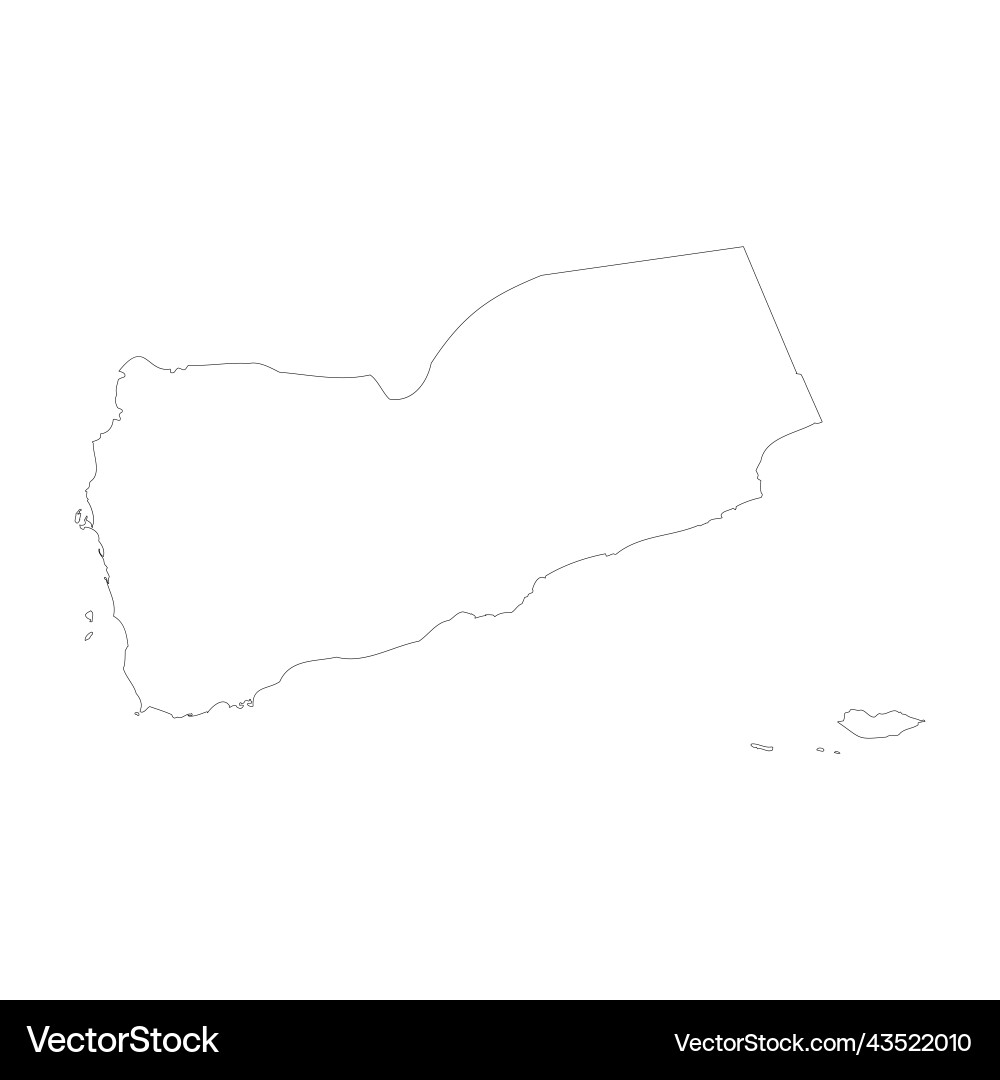 Yemen country map outline Royalty Free Vector Image