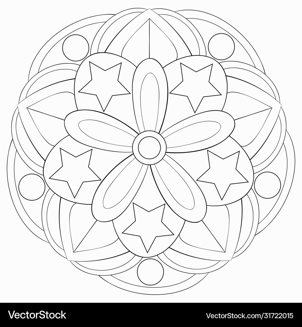A children coloring bookpage cute mandala image Vector Image