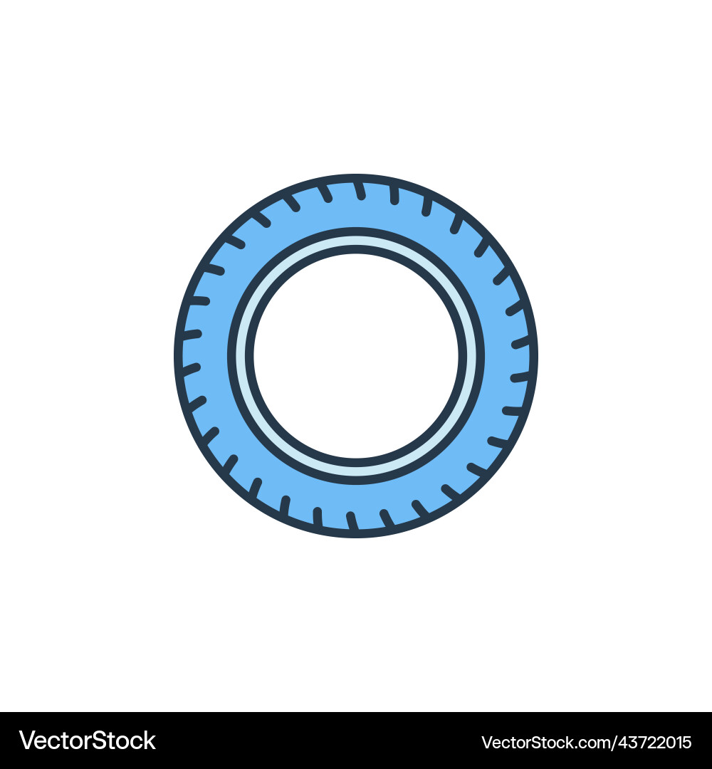 Car tire concept blue creative icon or sign Vector Image