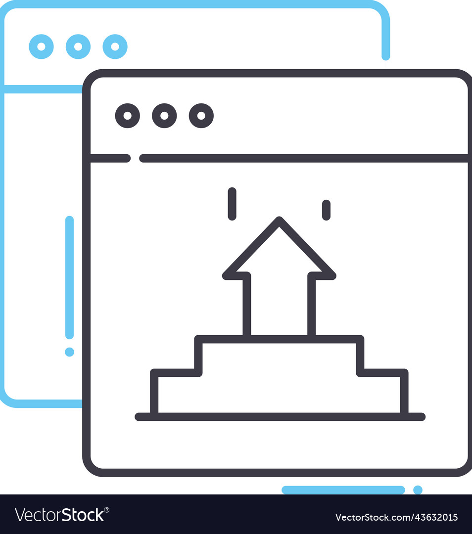 Content Development Line Icon Outline Symbol Vector Image