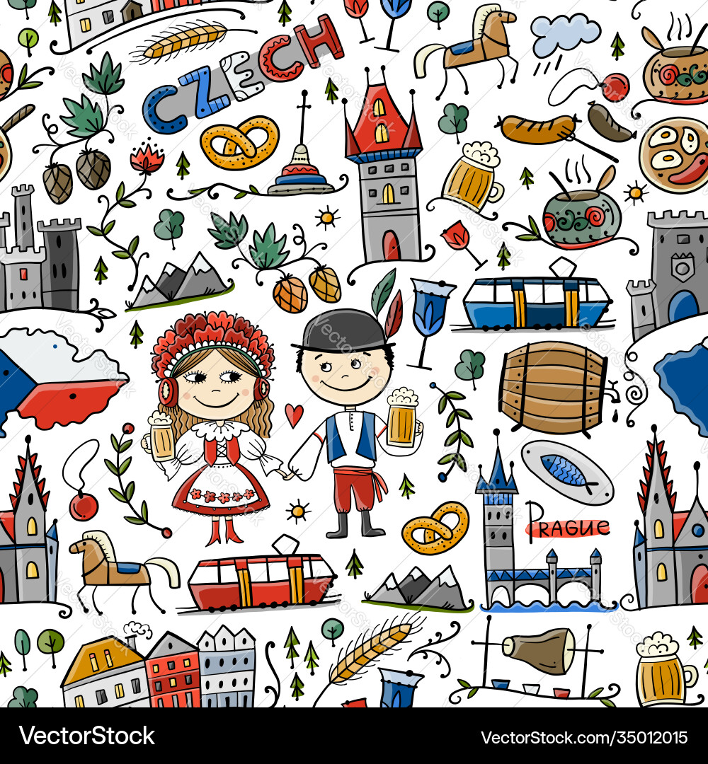 Czech republic travel with Royalty Free Vector Image