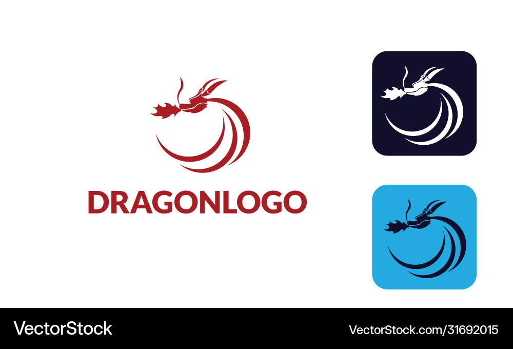 Dragon logo with hed can for company Royalty Free Vector