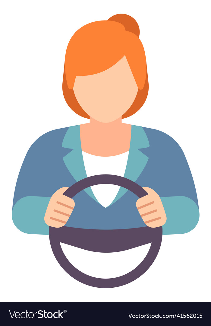 Driver icon female car operator flat driving Vector Image