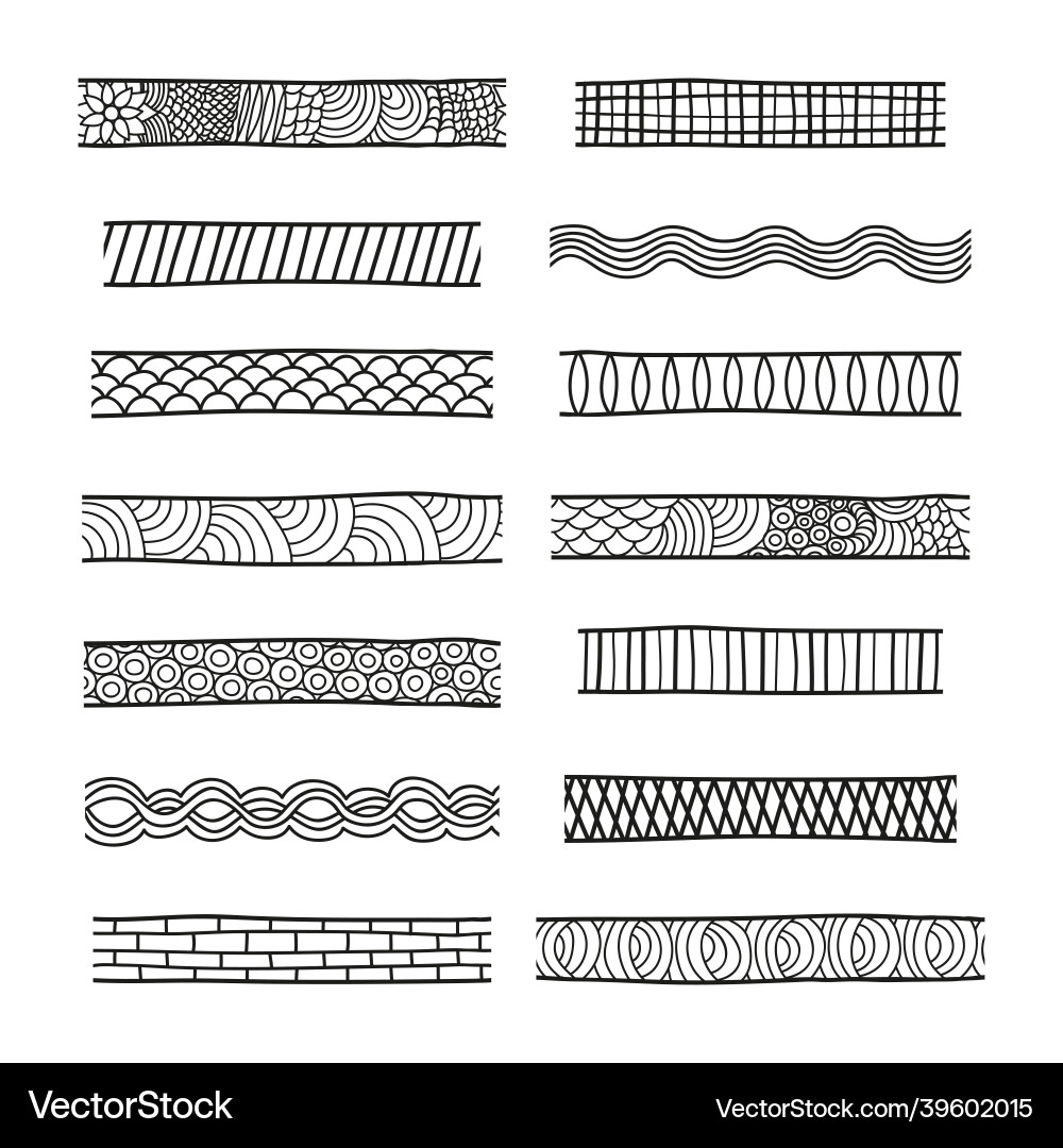 Hand drawn collection of brushes Royalty Free Vector Image