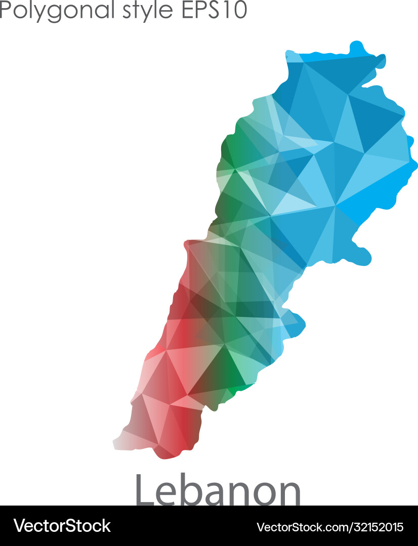 Isolated icon lebanon map polygonal geometric Vector Image