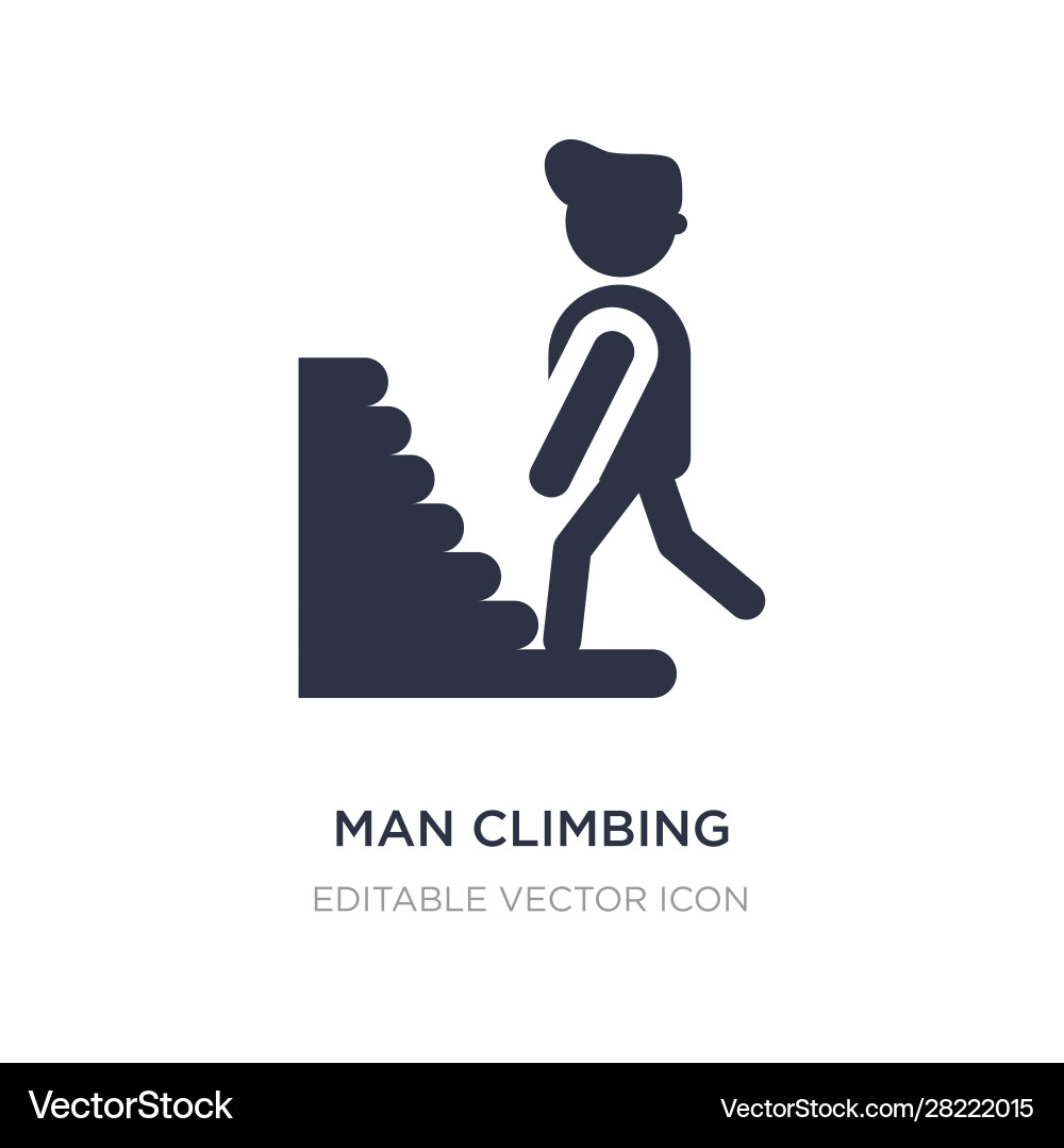 Man climbing stairs icon on white background Vector Image