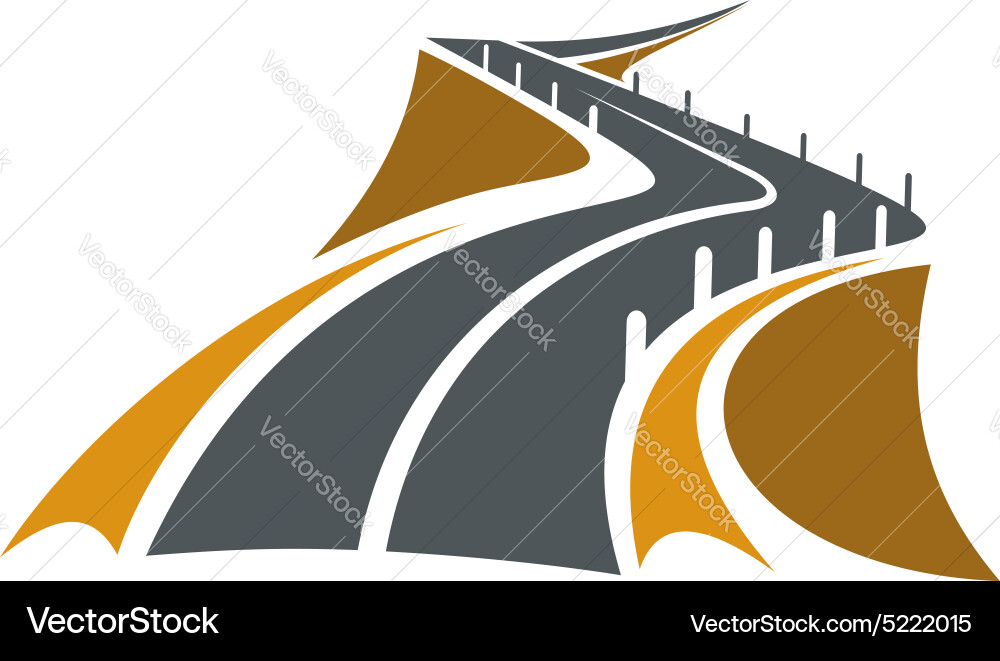 Mountain road over precipice with steep slopes Vector Image