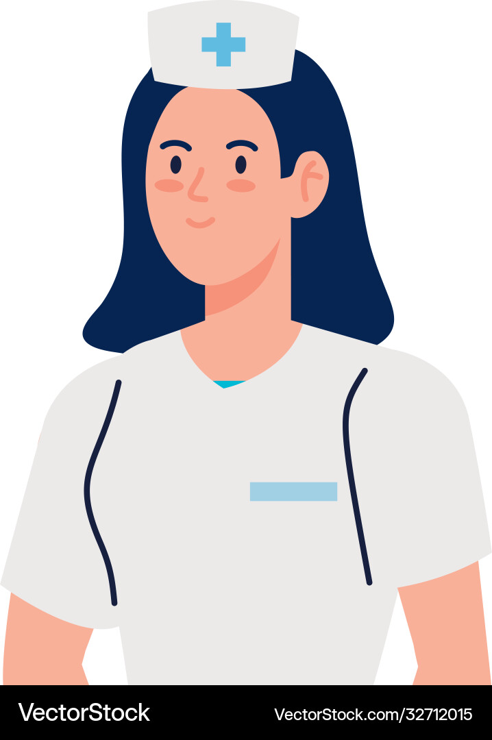 Nurse with uniform female on white Royalty Free Vector Image