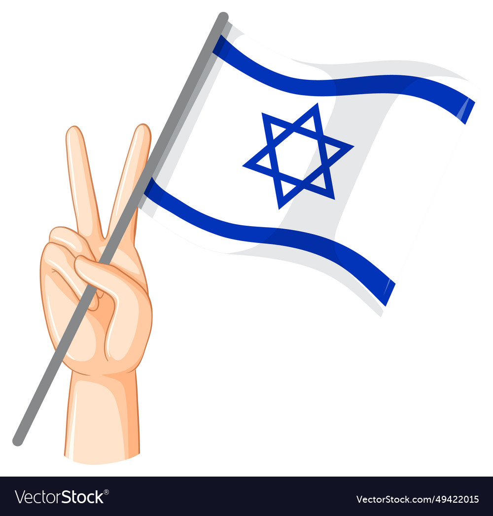 Peaceful hand holding israel flag Royalty Free Vector Image
