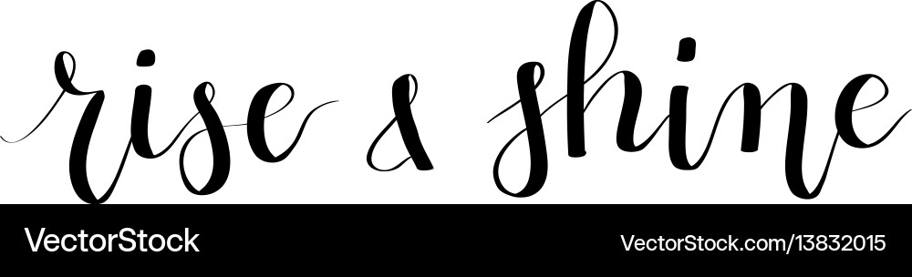 Rise and shine calligraphy hand-drawn Royalty Free Vector
