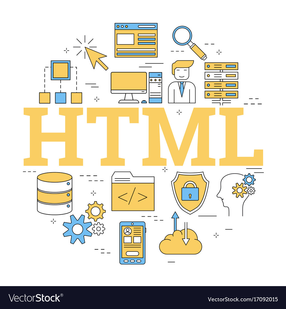 Round linear concept of html Royalty Free Vector Image Round linear concept of html Royalty Free Vector Image