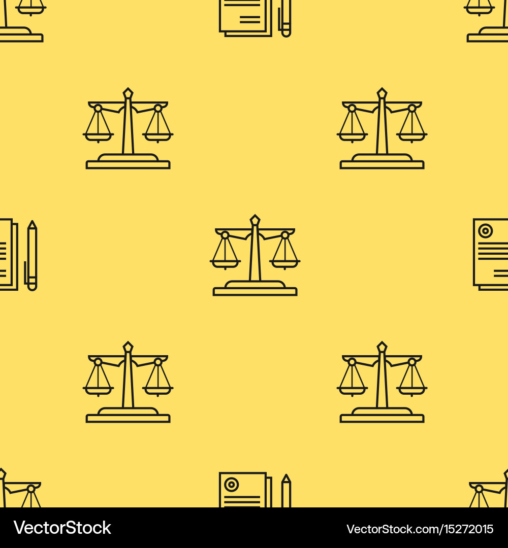 Seamless pattern with scales of justice Royalty Free Vector