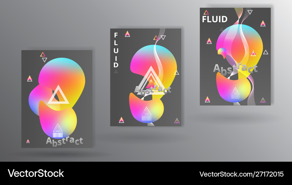 Set futuristic fluid and liquid pages design Vector Image