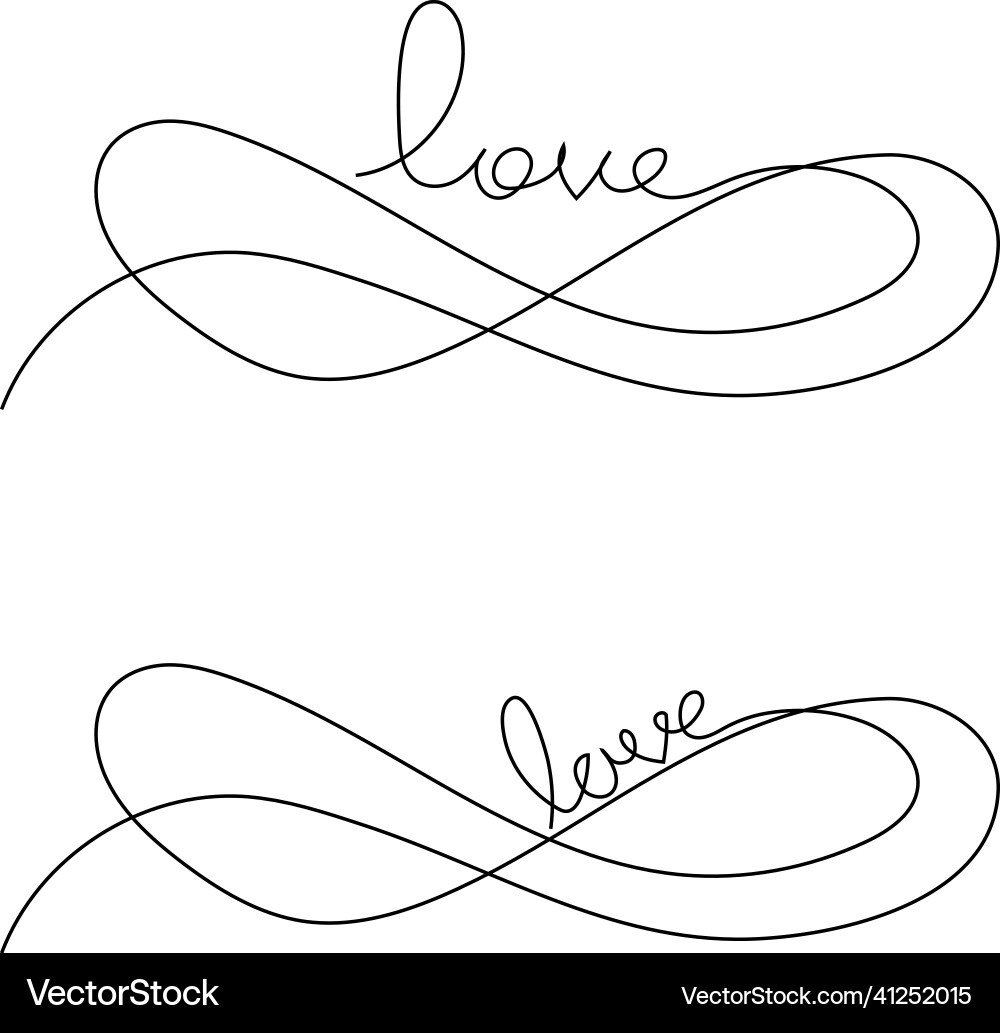 Single line drawing - endless love icons Vector Image