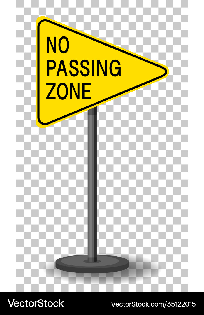Yellow traffic warning sign on transparent Vector Image