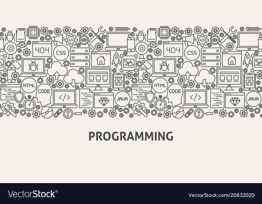 Programming Banner Concept Royalty Free Vector Image