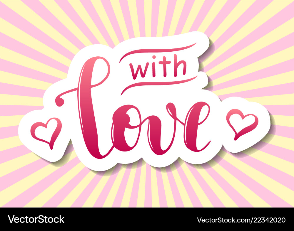 With love in pink gradient hearts white Royalty Free Vector