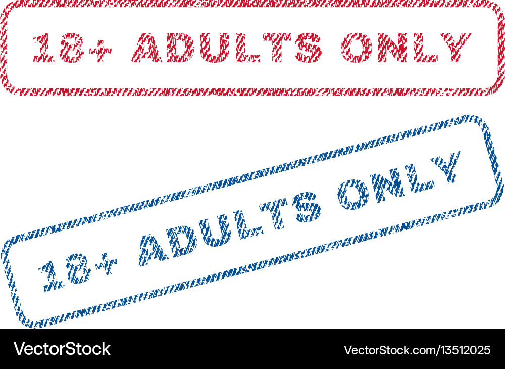 18 plus adults only textile stamps Royalty Free Vector Image