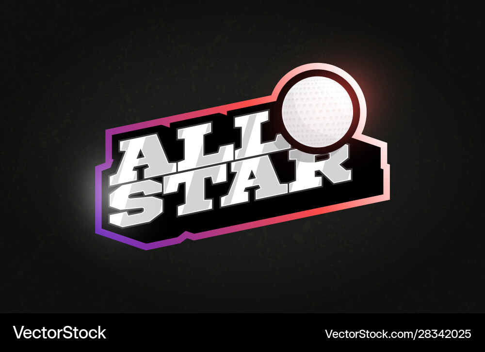 All star modern professional typography golf ball Vector Image