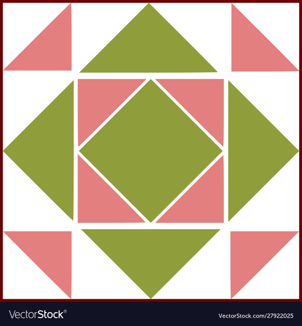 Barn quilt pattern patchwork design abstract Vector Image