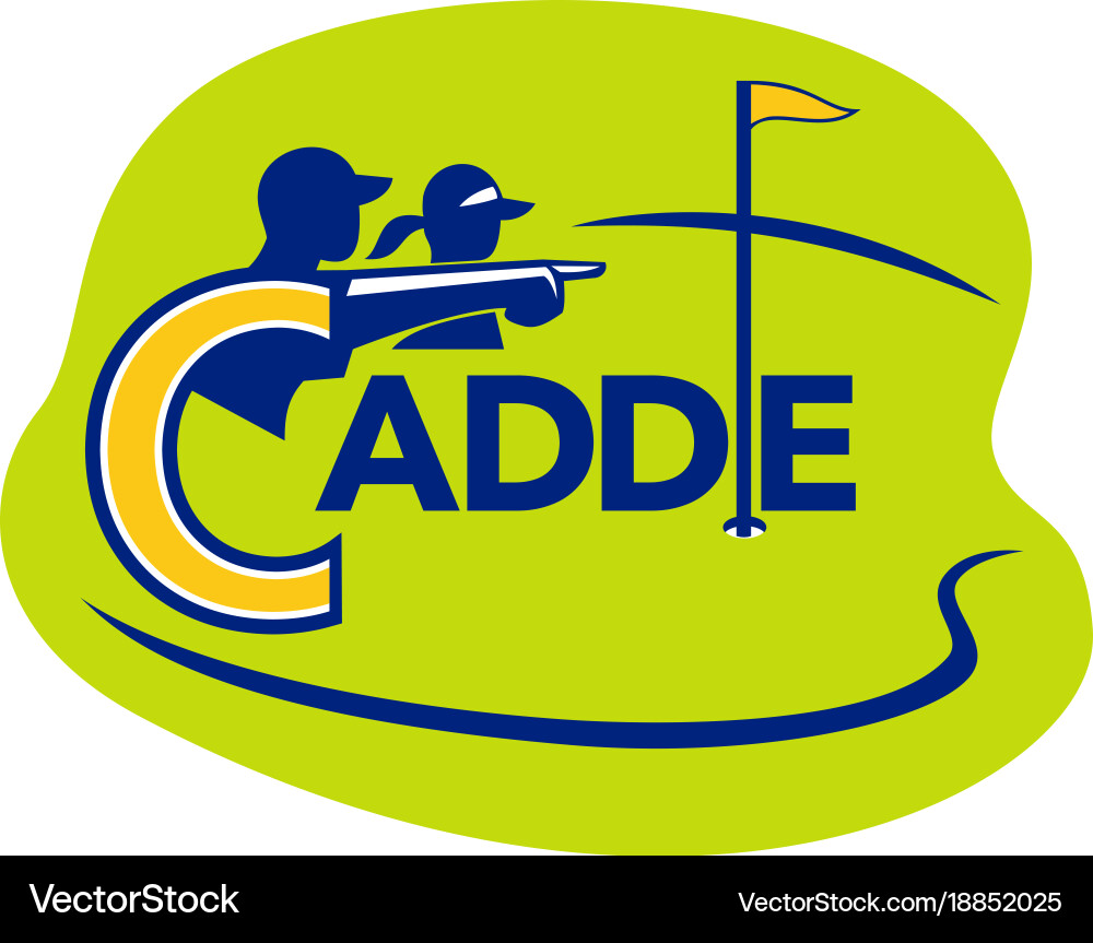 Caddie and golfer golf course icon Royalty Free Vector Image
