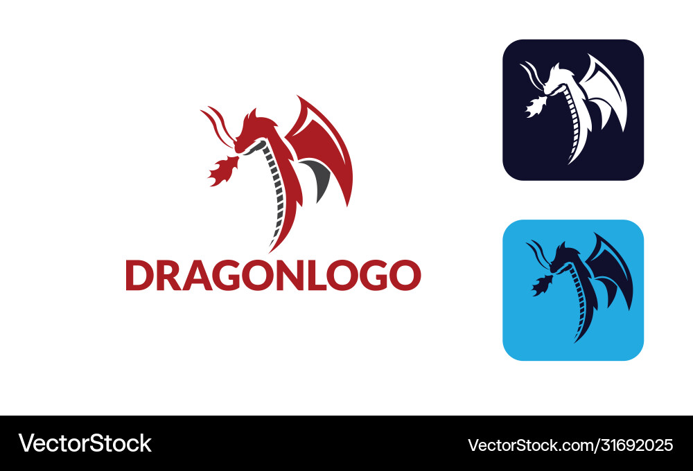 Dragon logo with hed can for company Royalty Free Vector