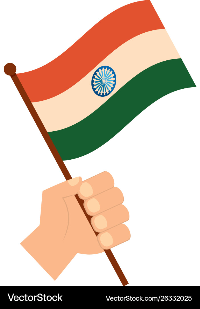 Hand with indian flag independence day Royalty Free Vector