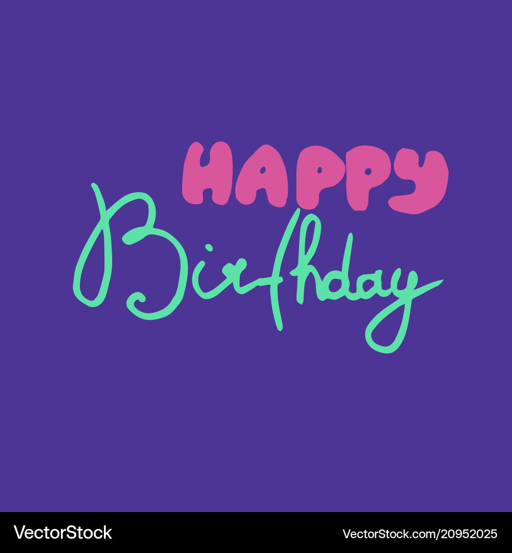 Happy birthday inscription Royalty Free Vector Image