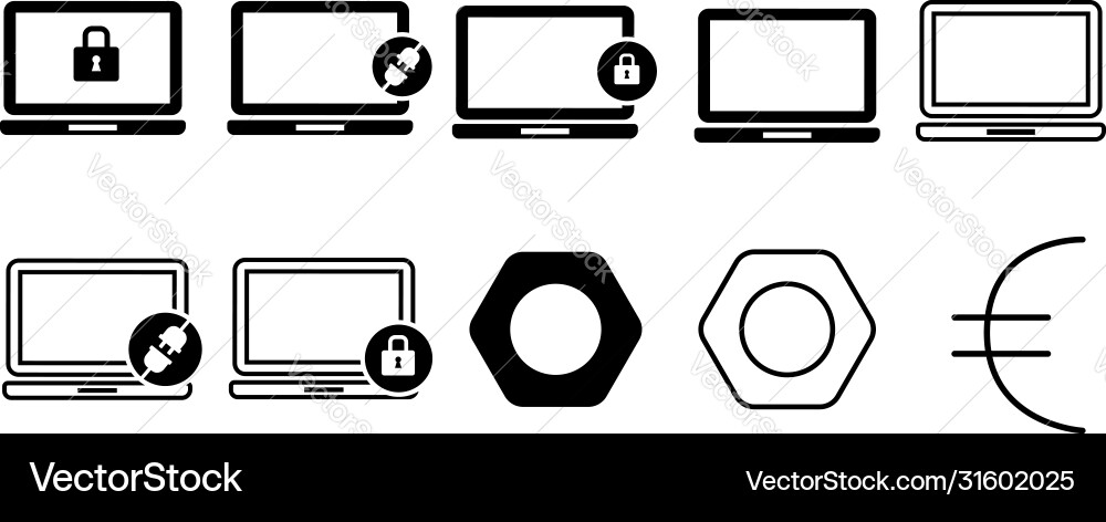 Hex nut icon flat simple symbol and bonus Vector Image