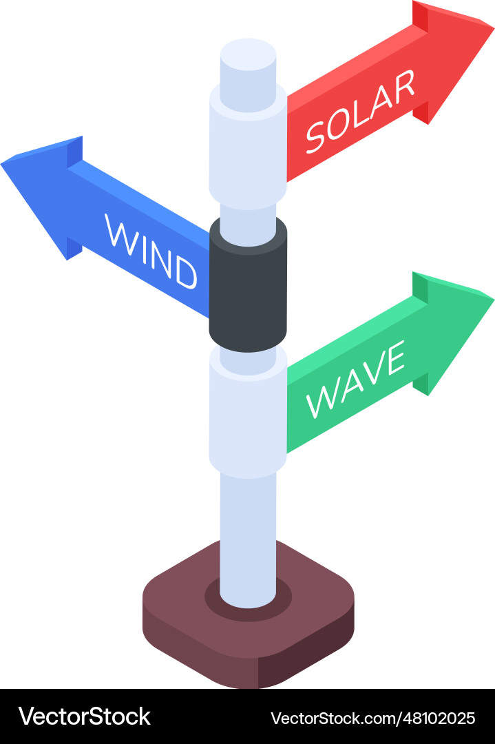 Isometric icon of directional board Royalty Free Vector
