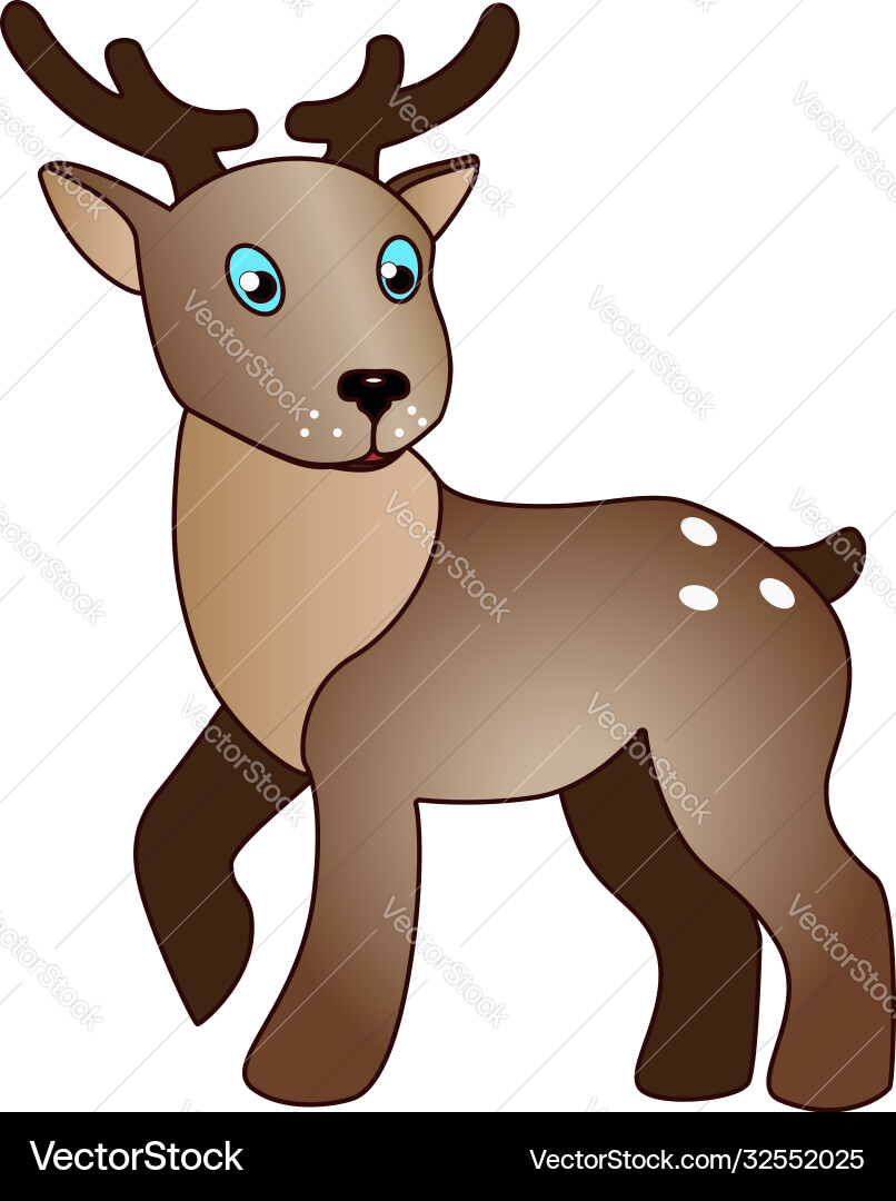 Little red deer - cartoon character Royalty Free Vector