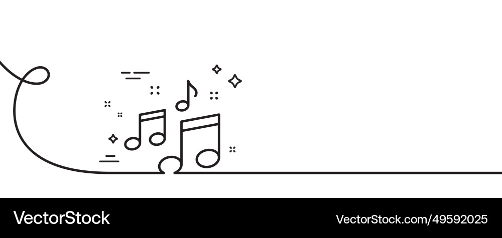 Music line icon musical note sign continuous Vector Image