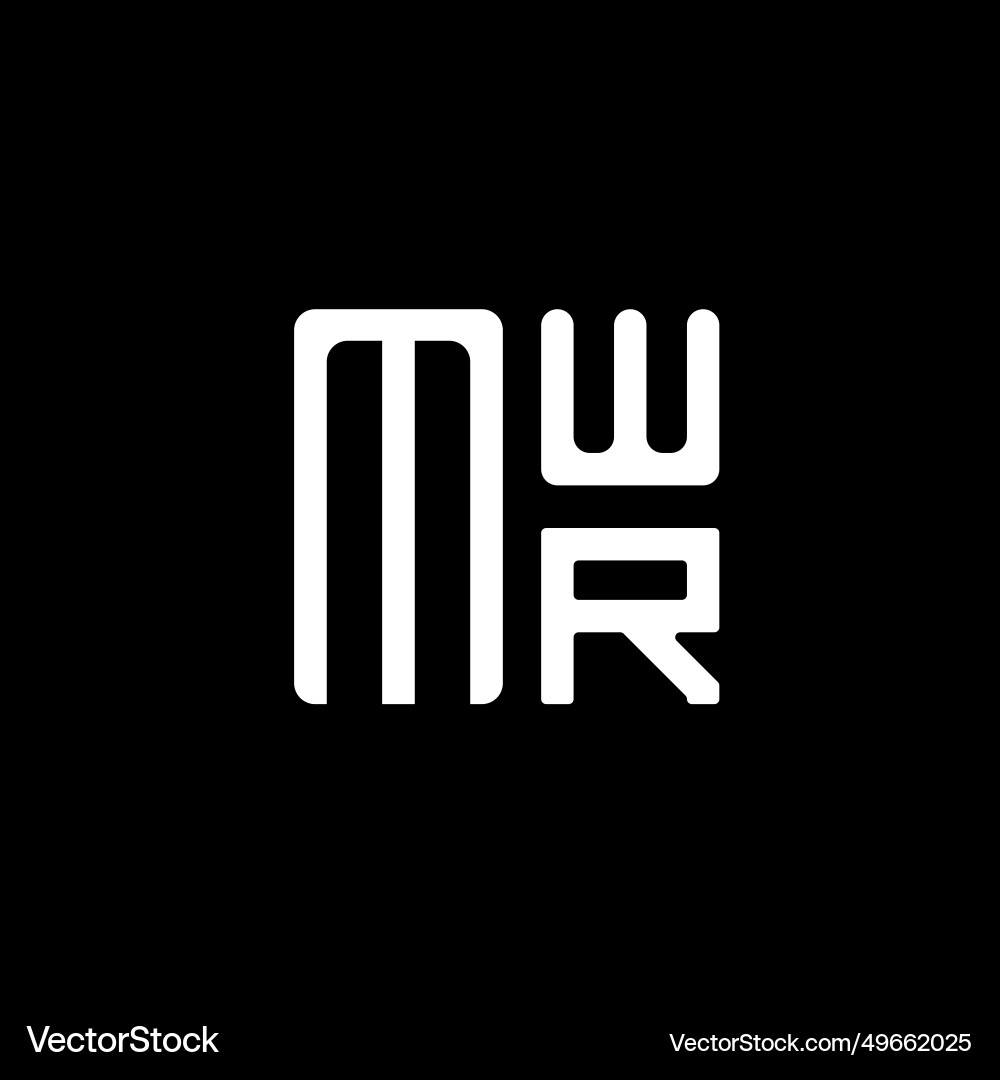 Mwr letter logo design simple and modern Vector Image