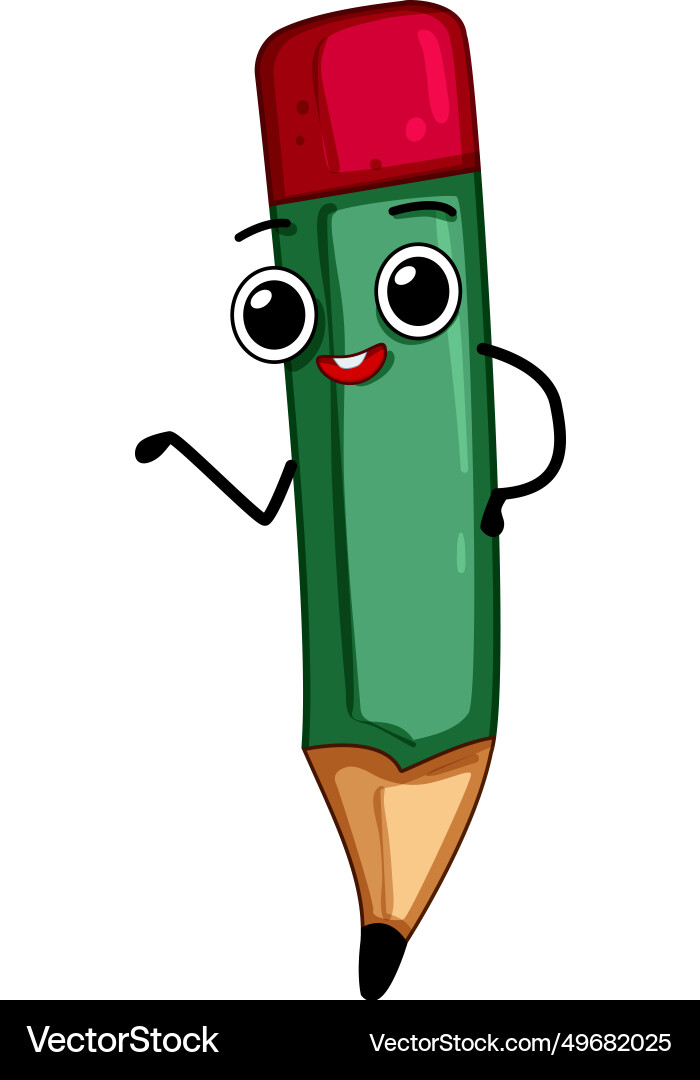 School pen character cartoon Royalty Free Vector Image