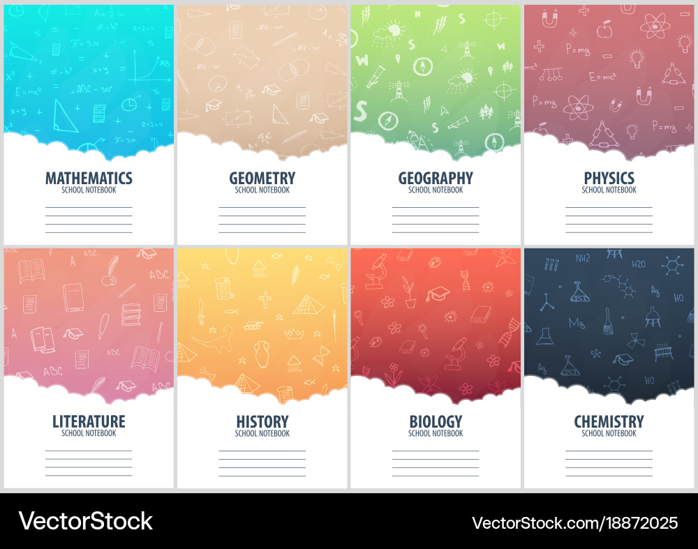 Set of banners school notebook template back Vector Image