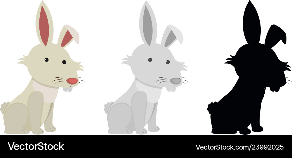 Set of rabbits white background Royalty Free Vector Image
