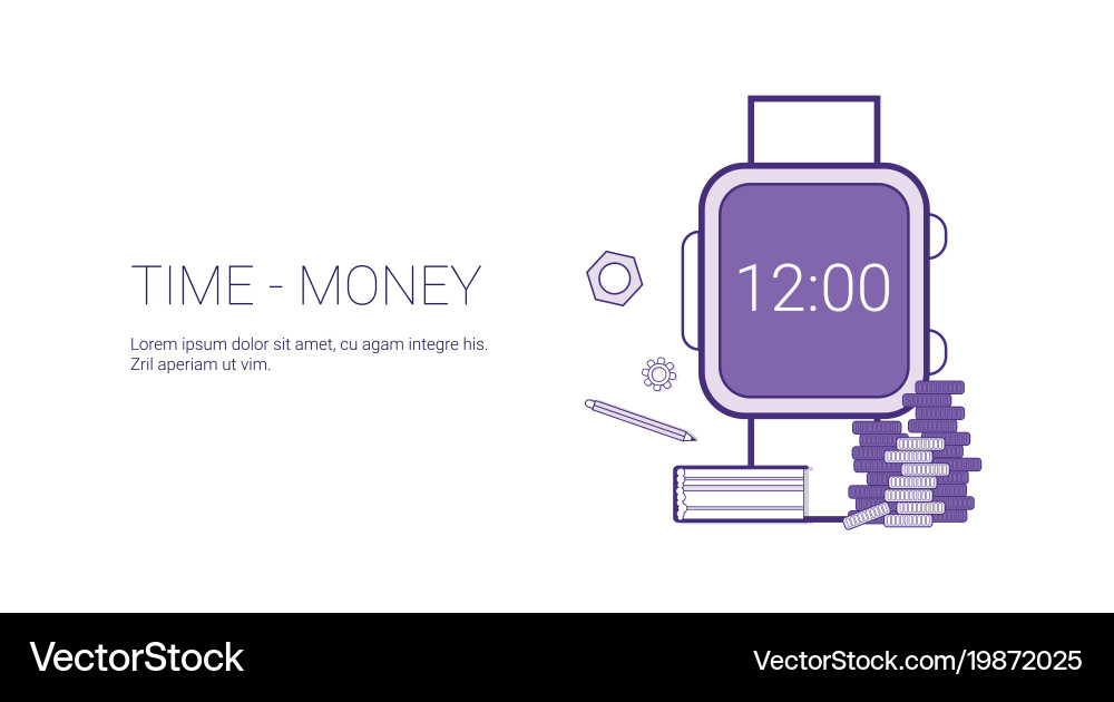Time is money business concept template web banner